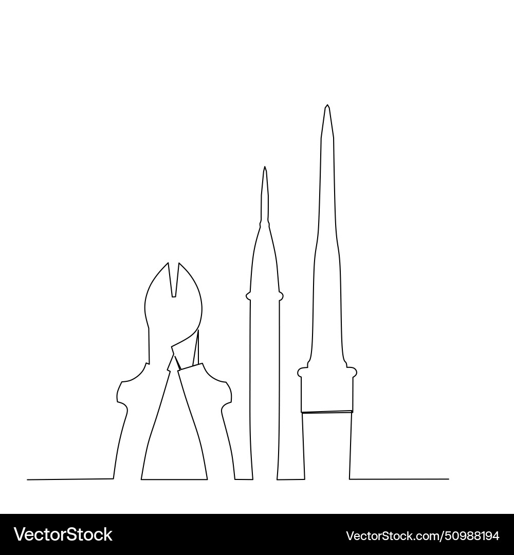 A set of tools drawing hand drawn style Royalty Free Vector