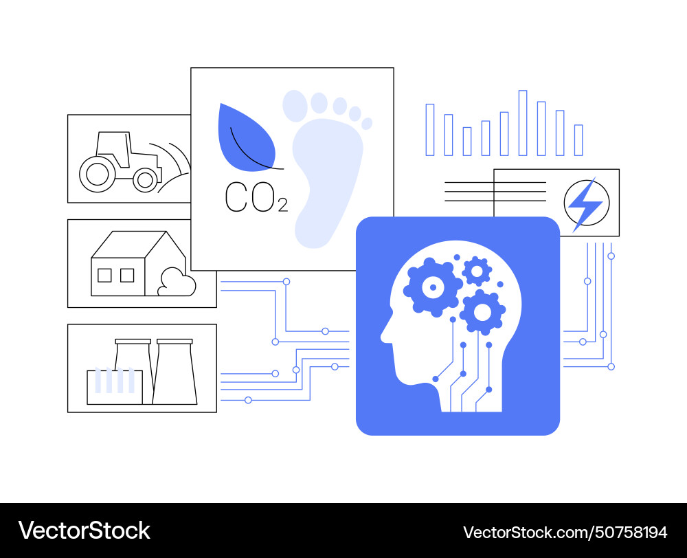 Ai-analyzed carbon footprint abstract concept Vector Image