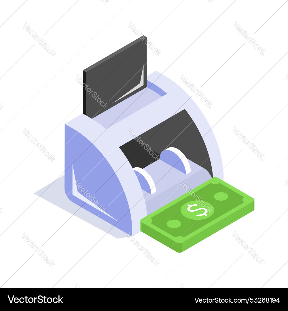 Cash counting machine Royalty Free Vector Image