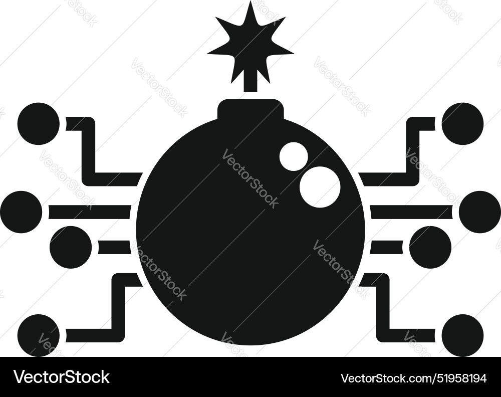 Cyber bomb threatening digital security Royalty Free Vector