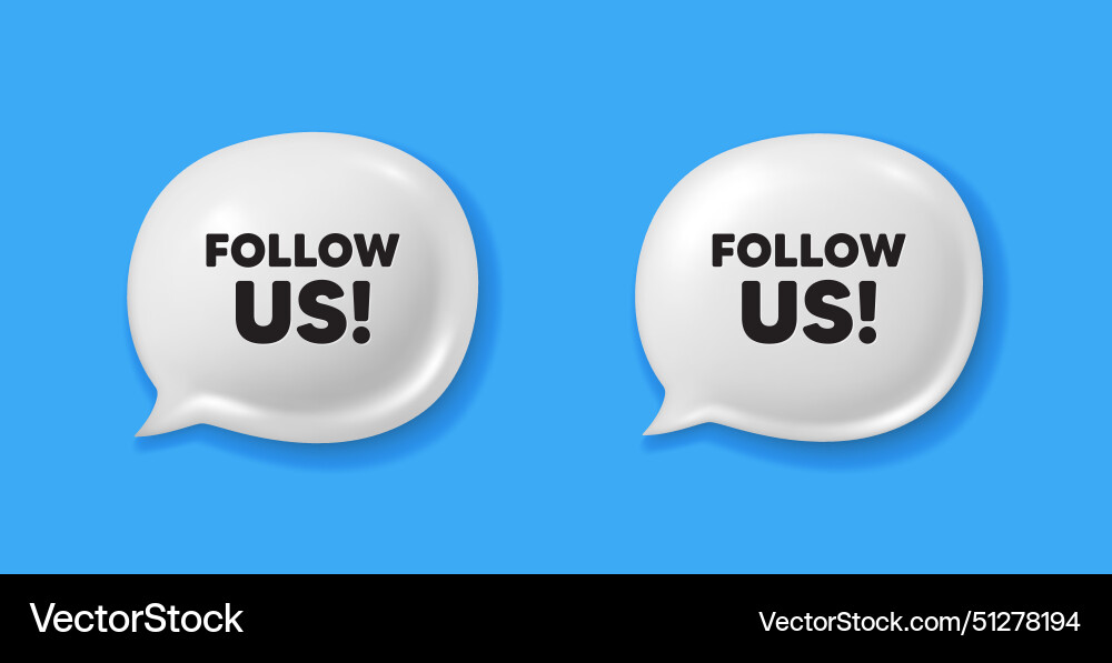 Follow us tag special offer sign chat speech Vector Image