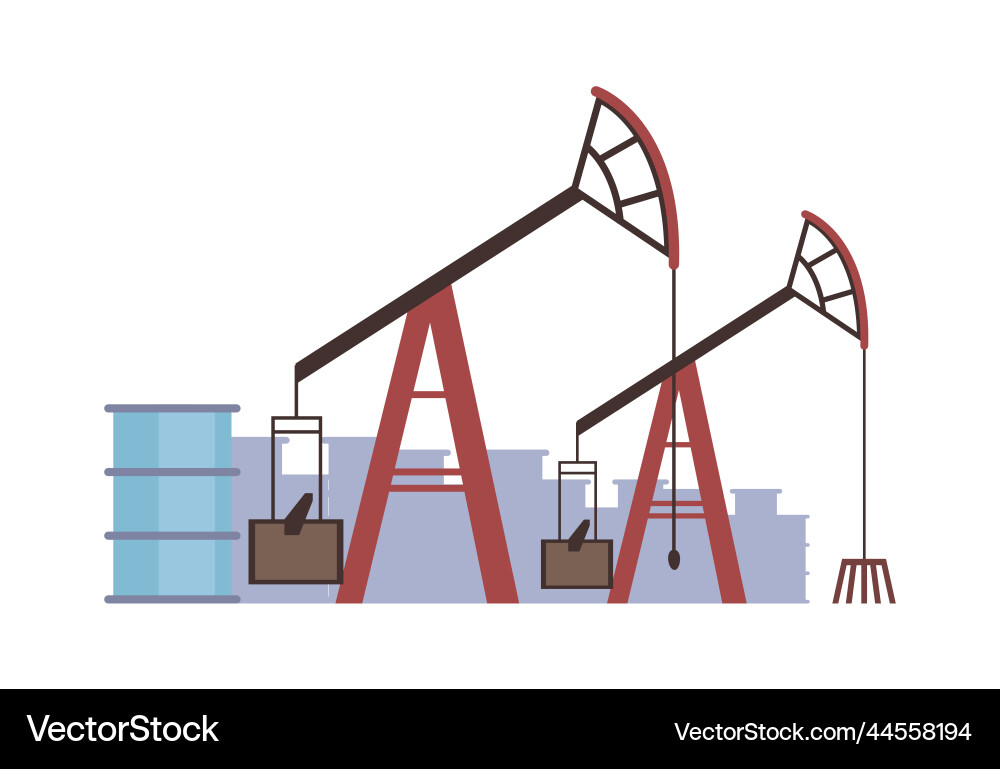 Natural resources crude oil production Royalty Free Vector