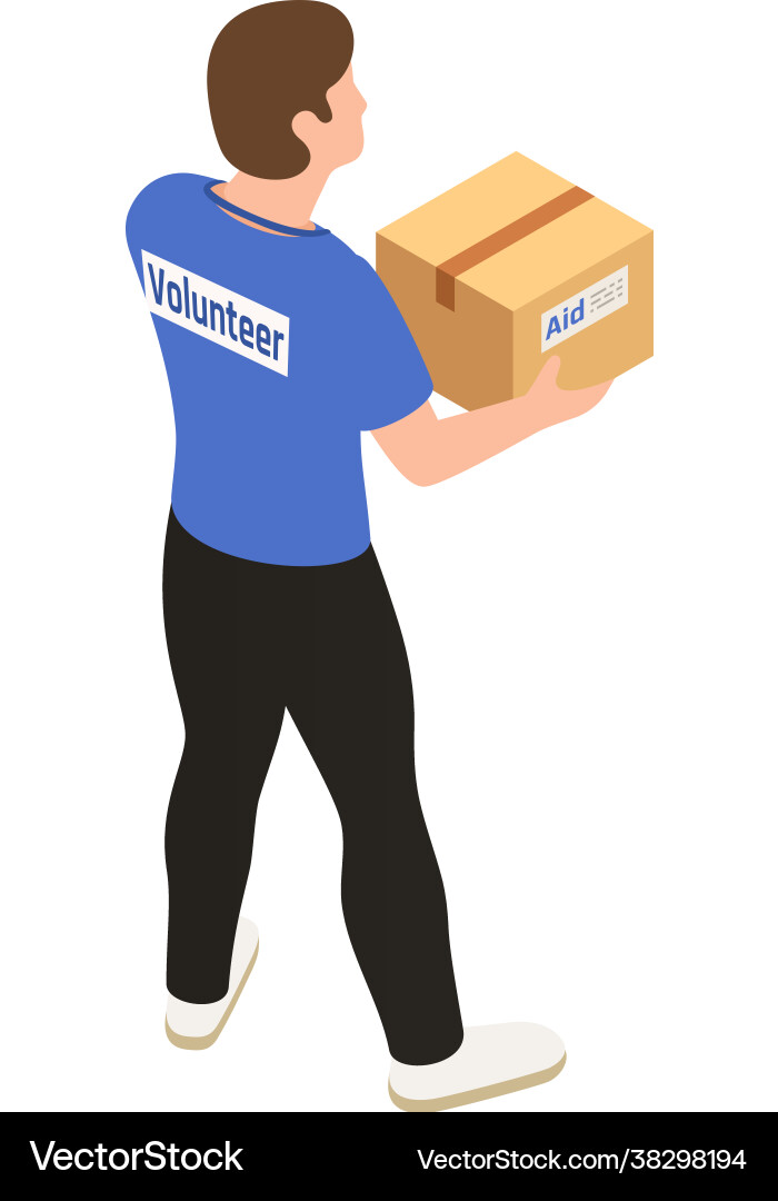 Volunteer isometric Royalty Free Vector Image - VectorStock