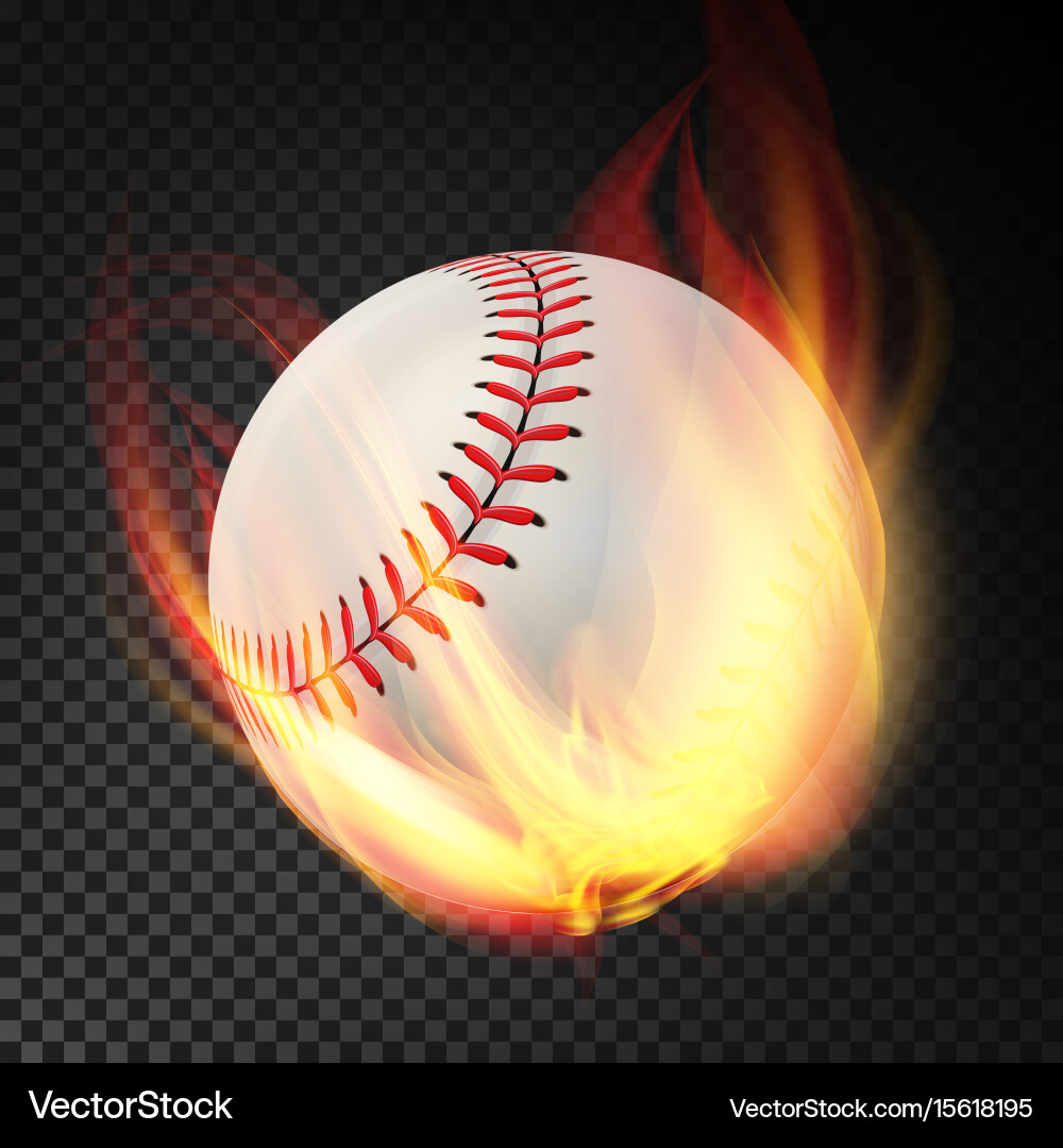 Baseball on fire burning style Royalty Free Vector Image