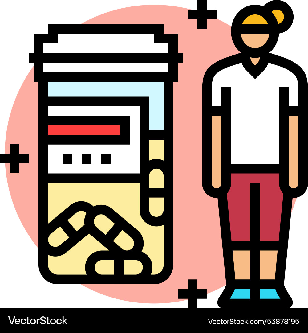 Hormone replacement therapy color icon Royalty Free Vector