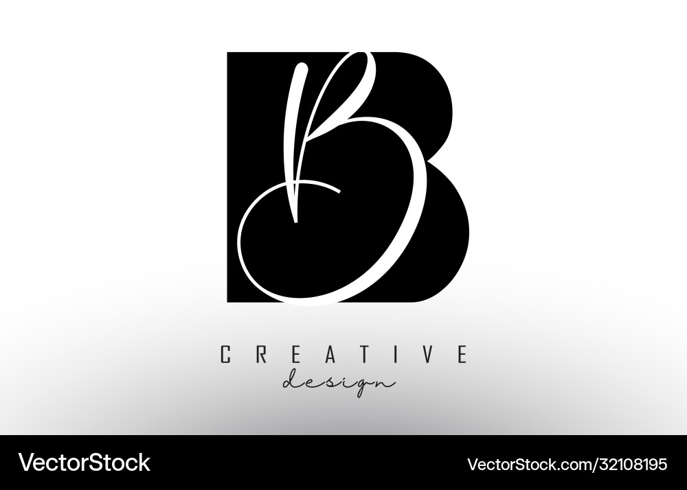 Minimalist Overlapping B Logo Royalty Free Vector Image