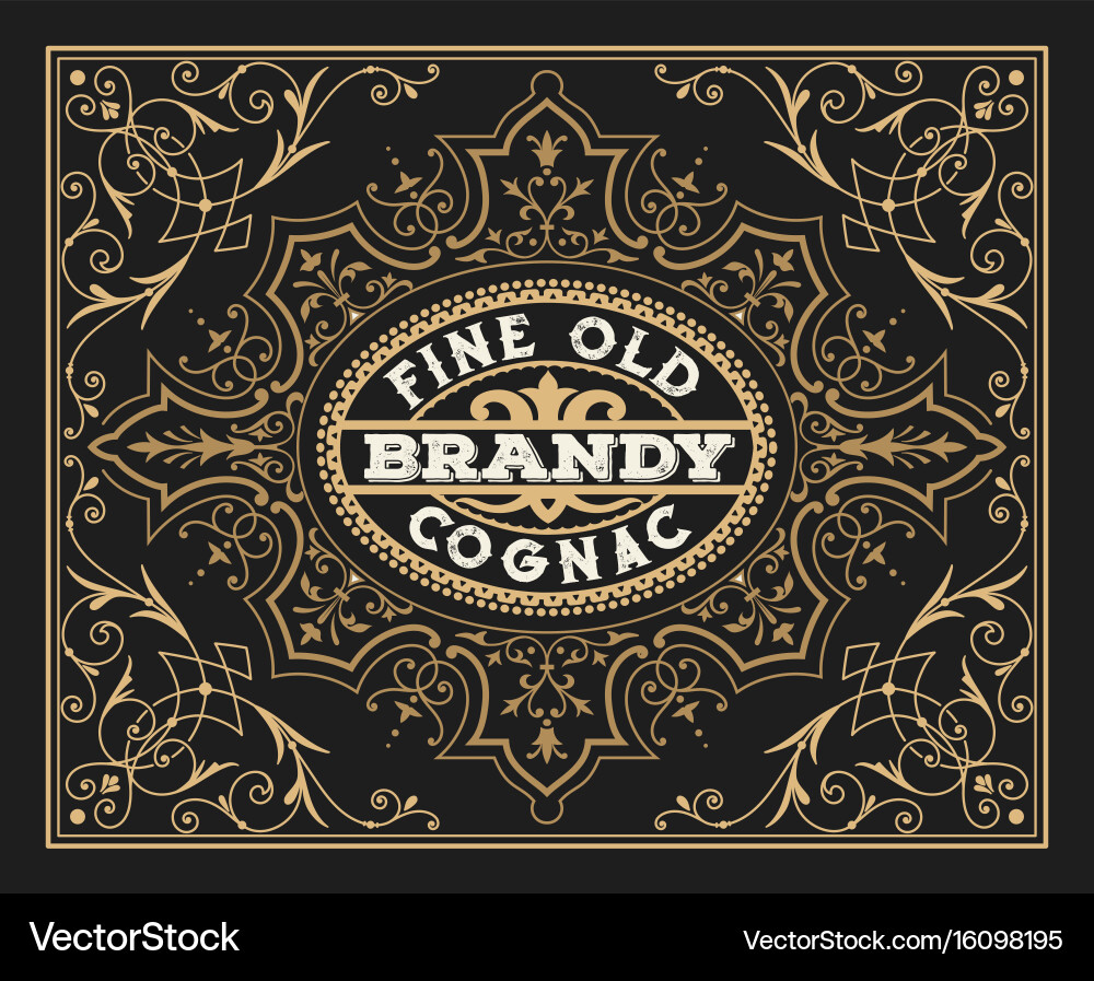 Old label design for brandy and wine labe Vector Image