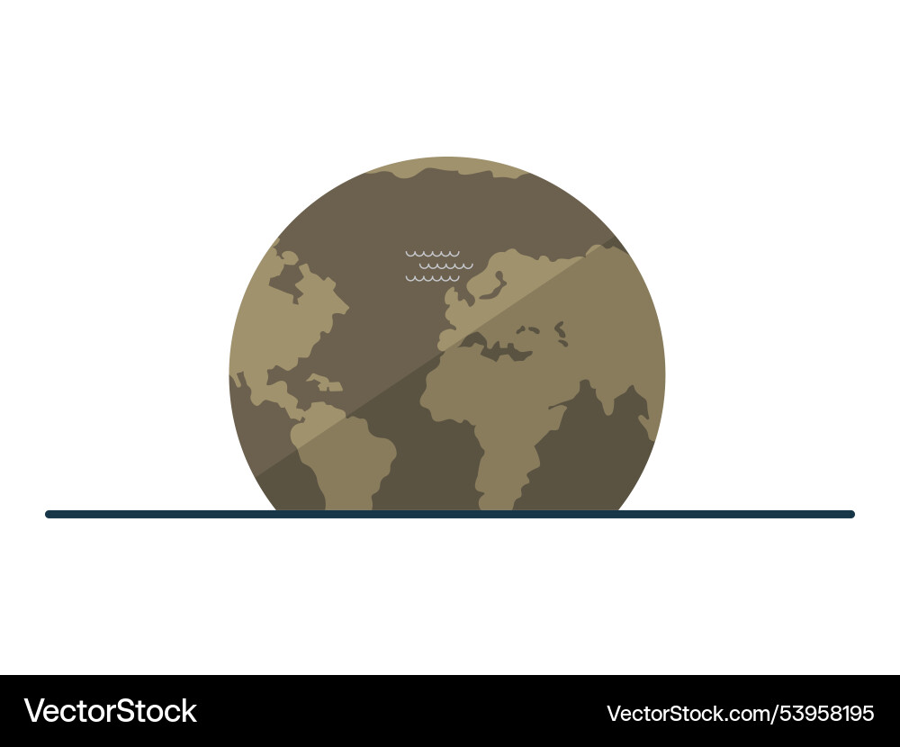 Simple earth representation with brown tones Vector Image