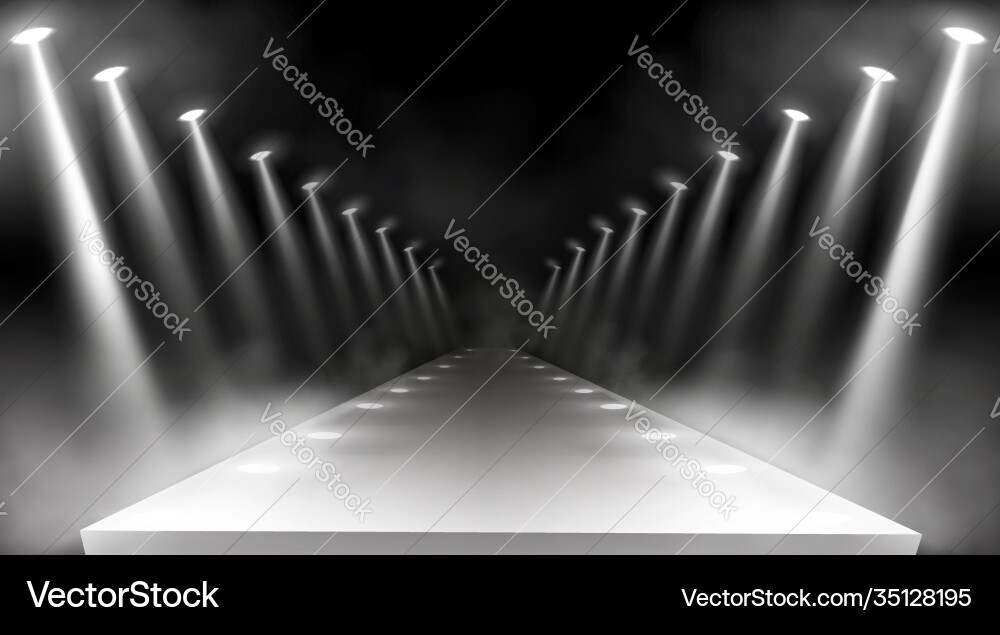 Spotlights background glowing stage light beams Vector Image