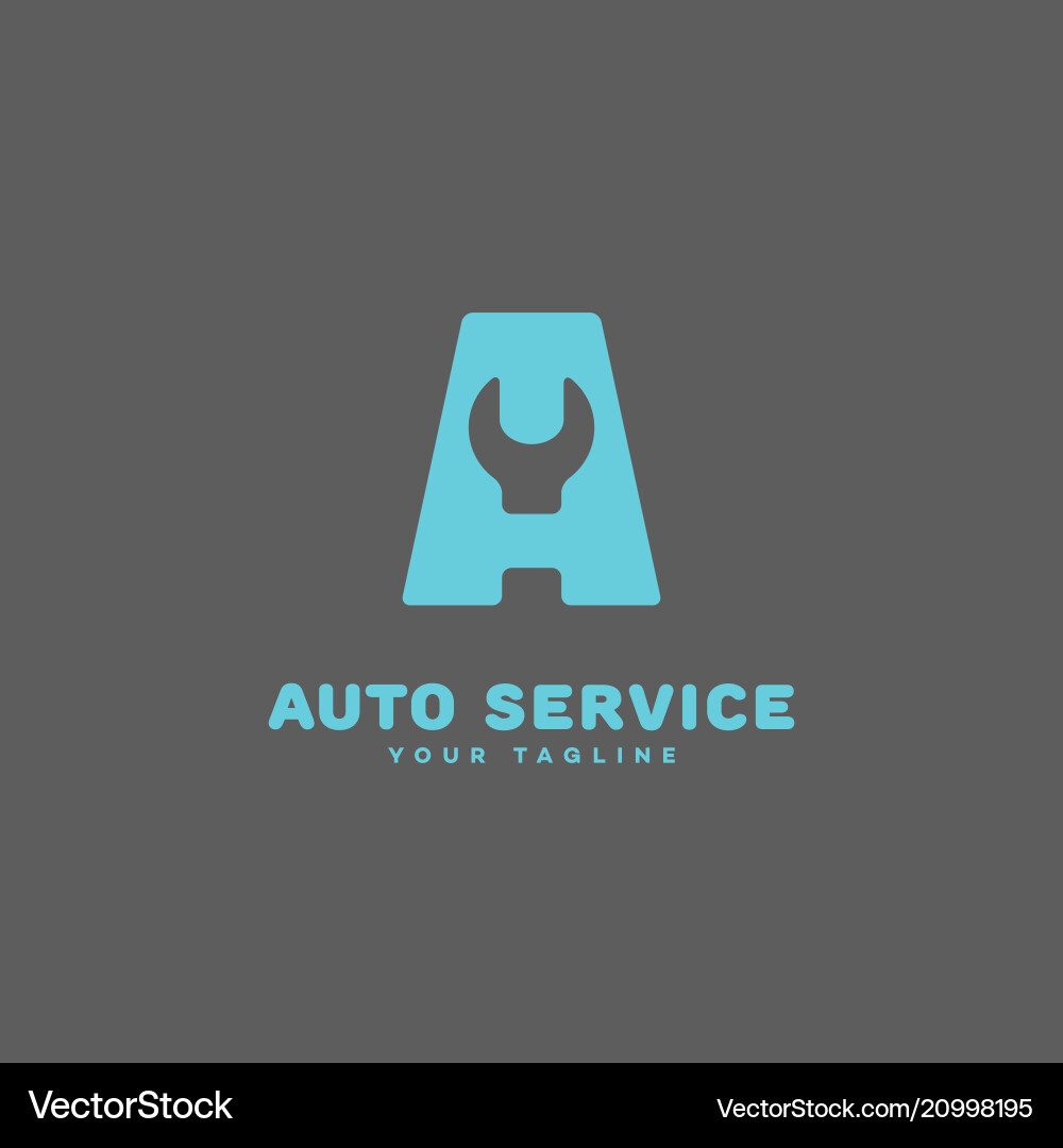Stylized Auto Service Logo Royalty Free Vector Image
