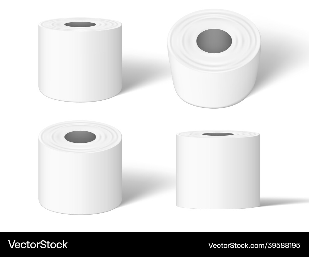 Toilet paper rolls mockup from different angles Vector Image