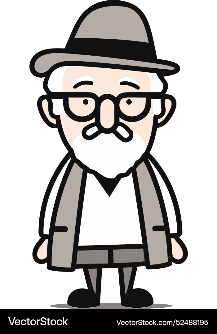 Vintage insight old man drawingwrinkles Royalty Free Vector
