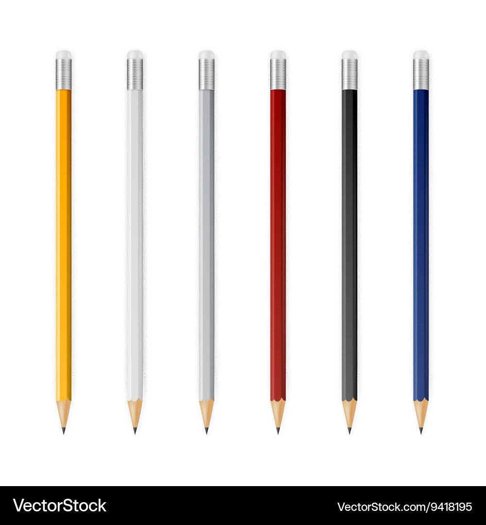 Wooden sharp pencils Royalty Free Vector Image