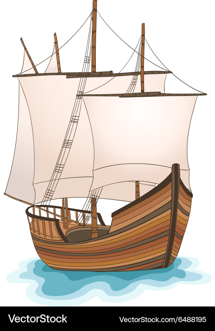 Wooden ship Royalty Free Vector Image - VectorStock
