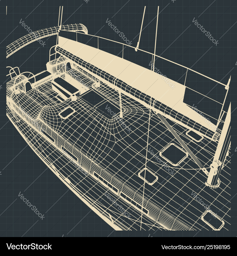 Yacht hull Zeichnungen Lizenzfreies Vektorbild