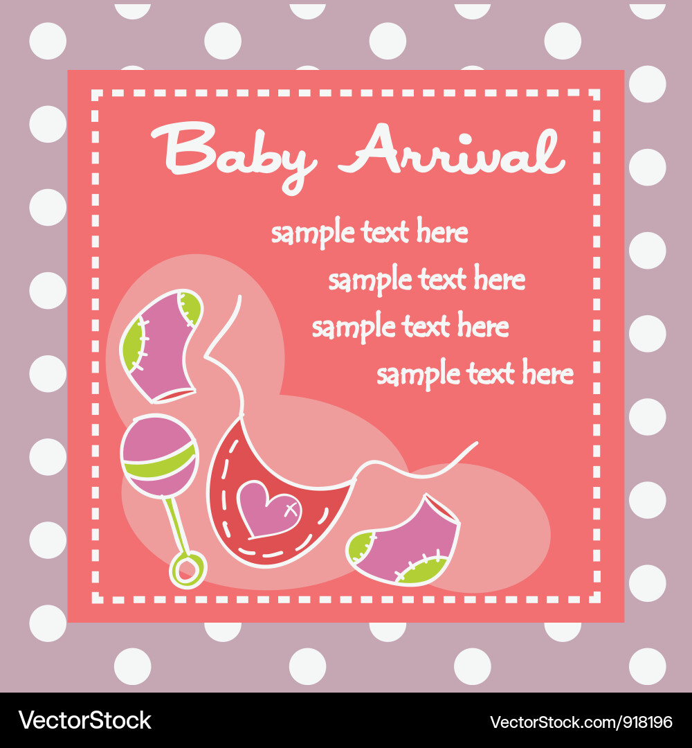 Baby arrival for girls Royalty Free Vector Image