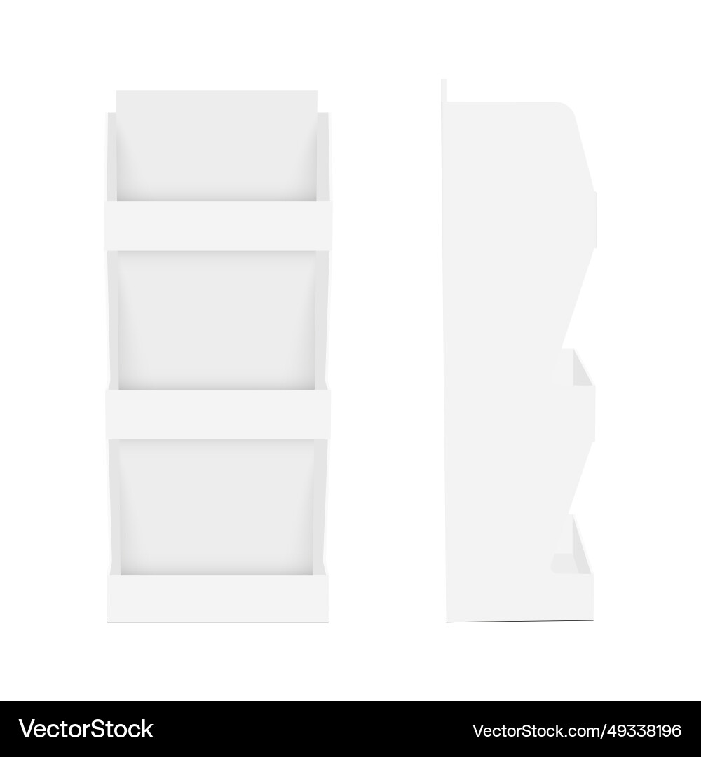 Blank pos display stand mockup front side view Vector Image