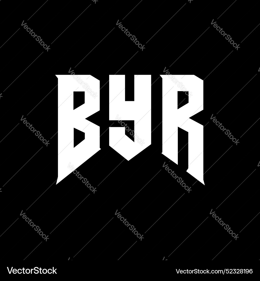 Byr letter logo design for technology company Vector Image