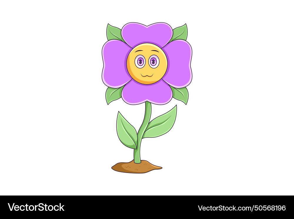 Cute flower character design Royalty Free Vector Image