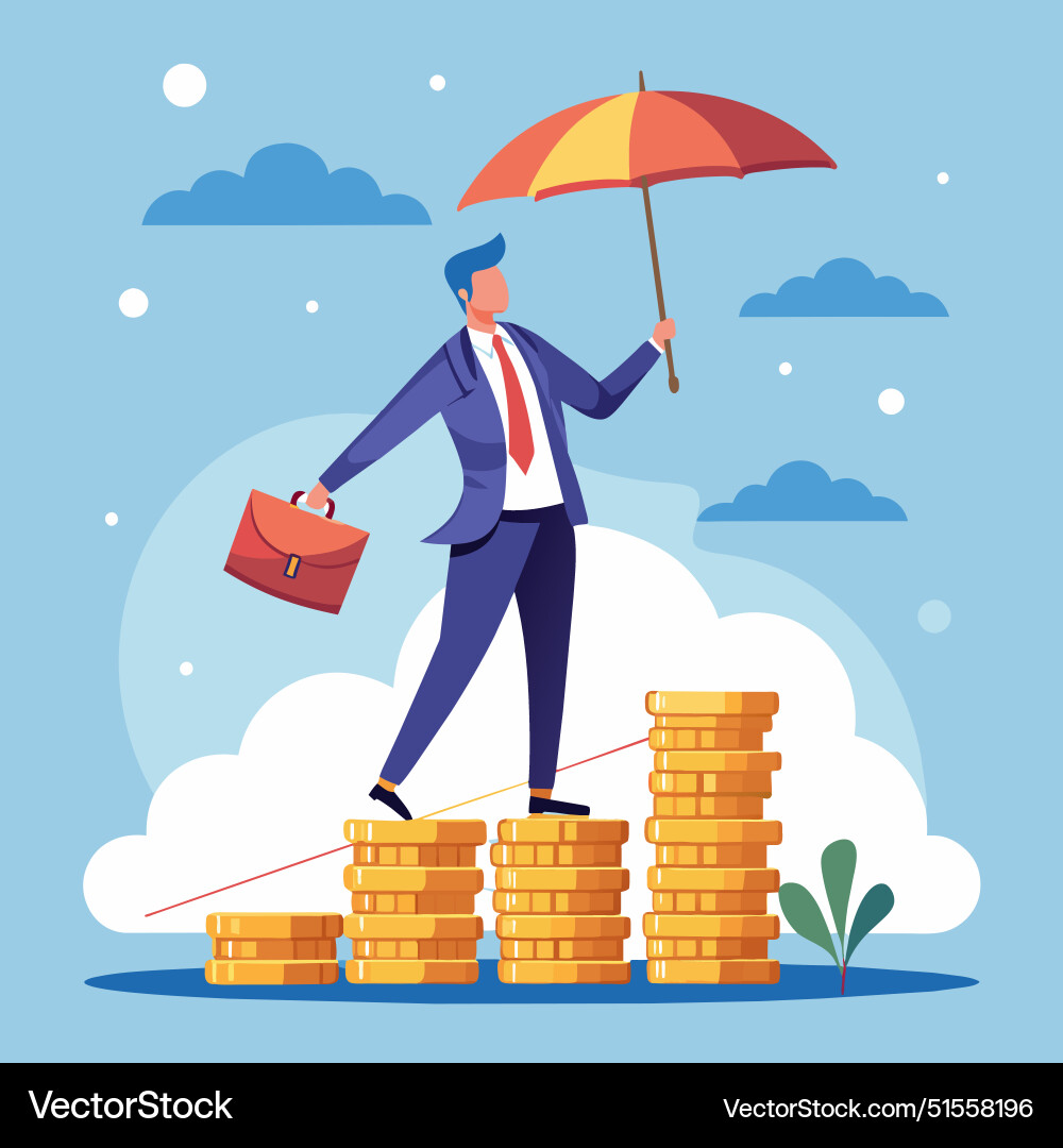 Financial stability risk or trust economic Vector Image