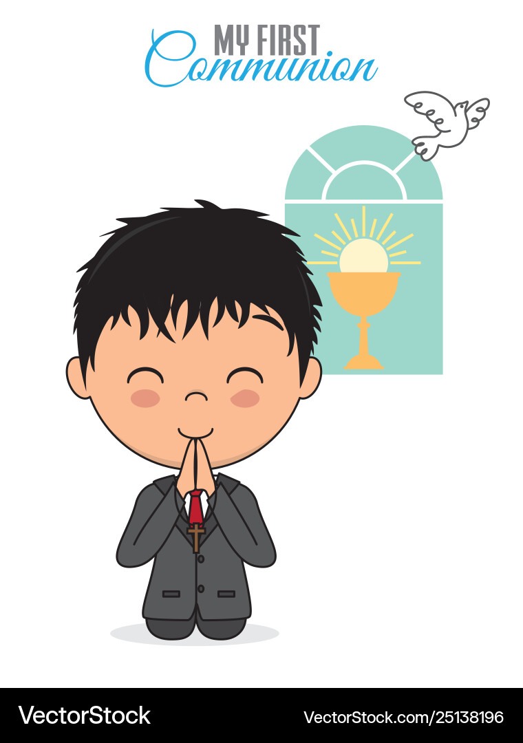 First communion card Royalty Free Vector Image