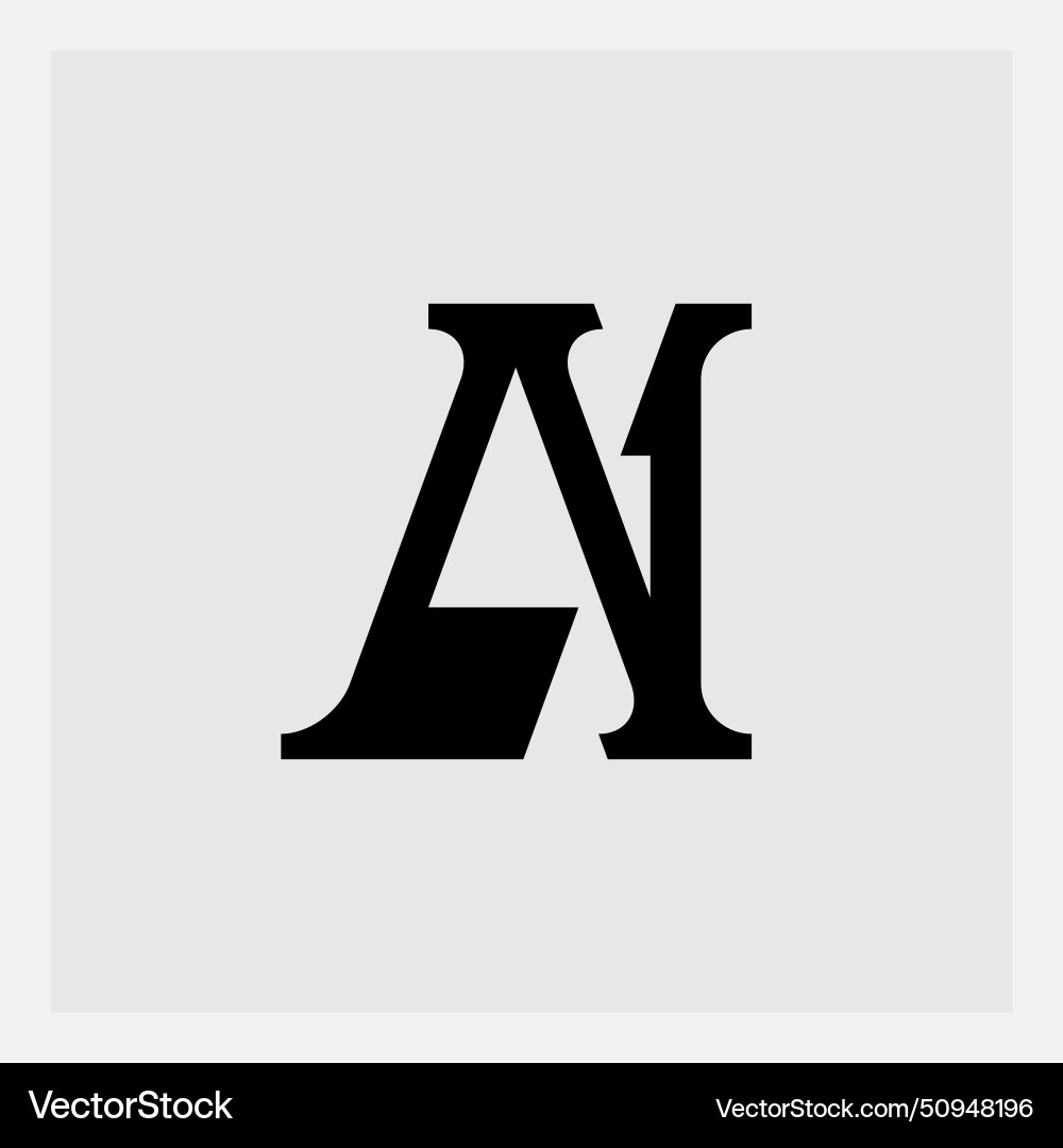 Logo with letter a and number one a1 - logotype Vector Image