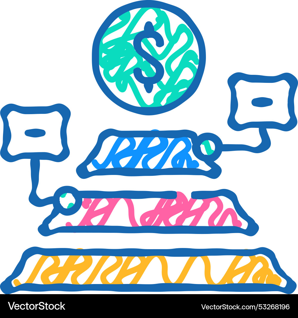 Maslow pyramid sign icon doodle Royalty Free Vector Image