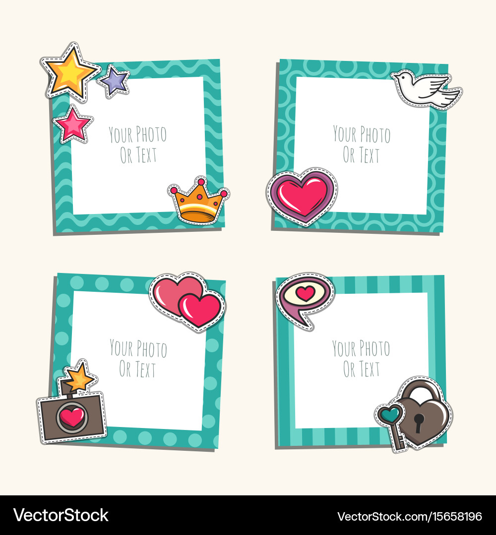 Romantic photo frame Royalty Free Vector Image