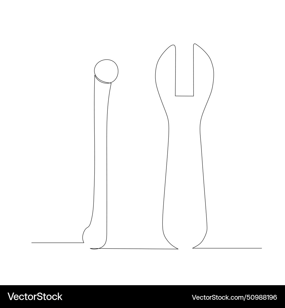 Simple drawing of spanner design tools Royalty Free Vector