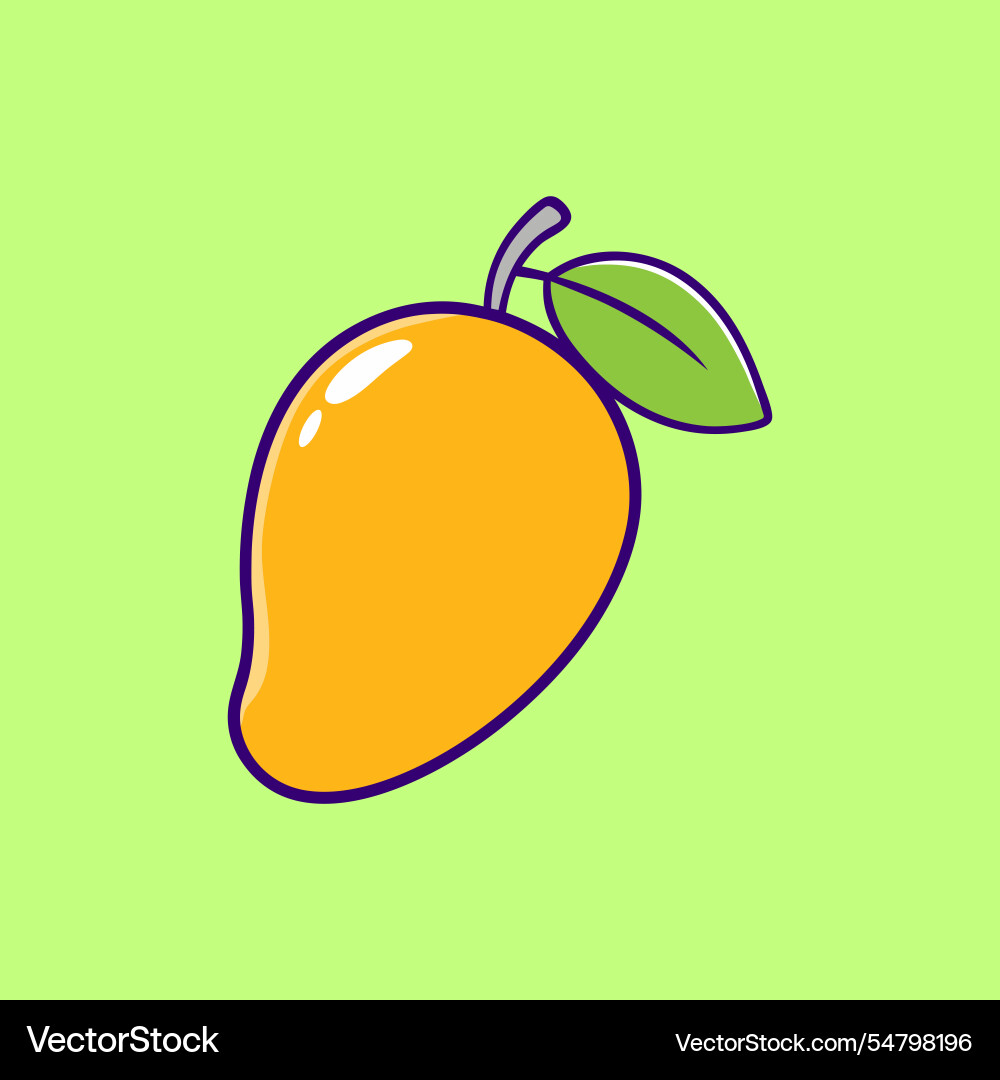 Simple mango cartoon icon Royalty Free Vector Image