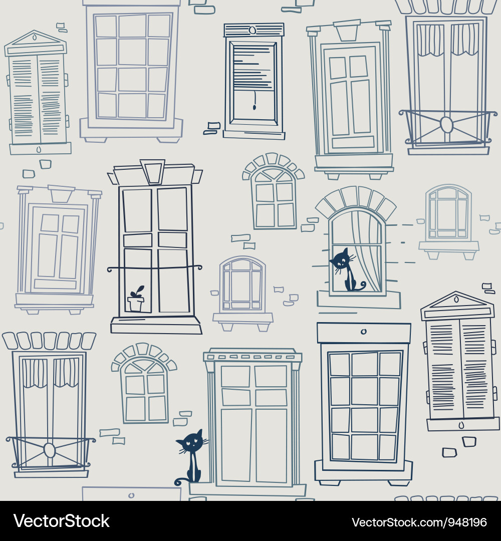 With windows seamless pattern Royalty Free Vector Image
