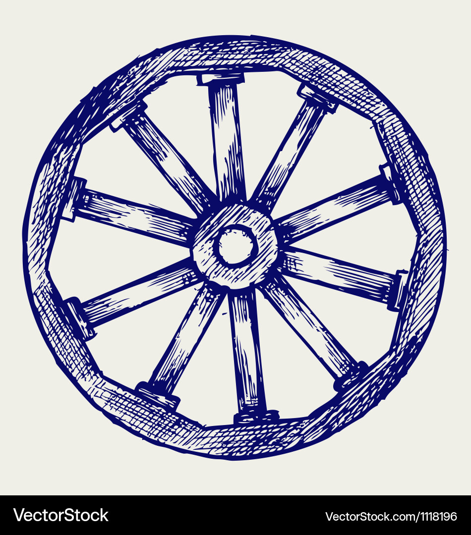 Wooden wheel Royalty Free Vector Image - VectorStock