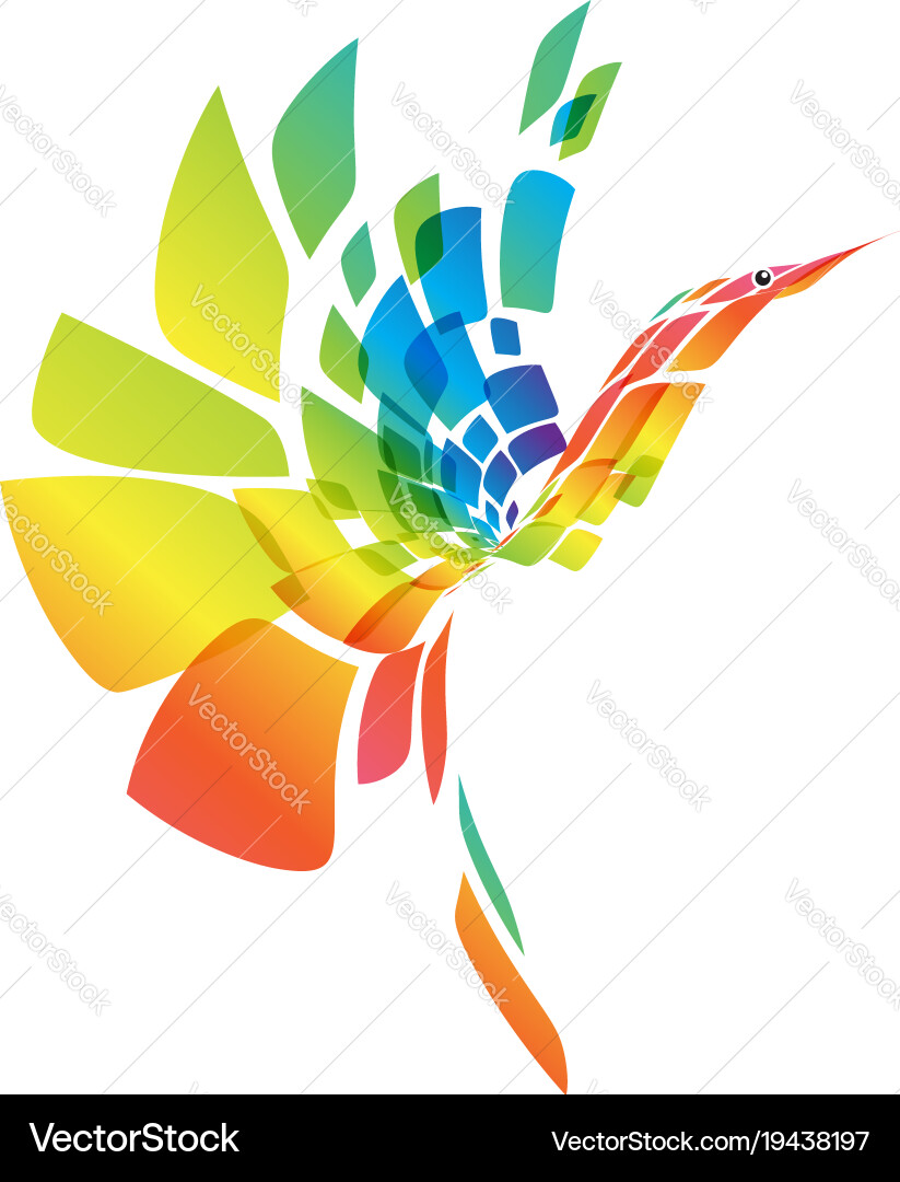 Abstract Colorful Bird Emblem Royalty Free Vector Image