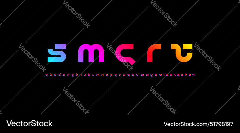 Abstract technology bold font digital alphabet Vector Image Abstract technology bold font digital alphabet Vector Image