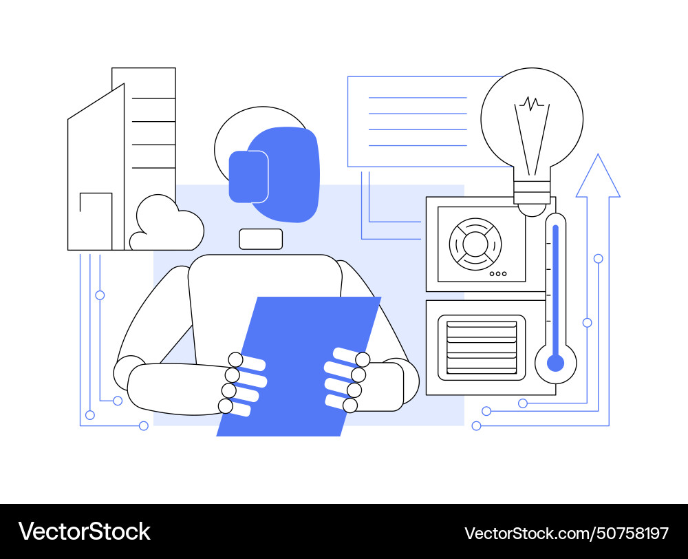 Ai-optimized building energy management abstract Vector Image