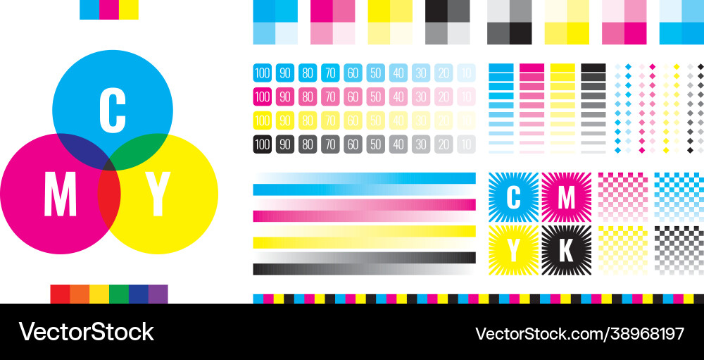 Cmyk Color Calibration Bars Royalty Free Vector Image