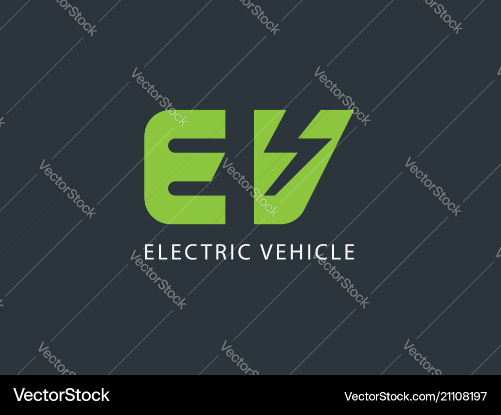 Electric vehicle logo design template Royalty Free Vector