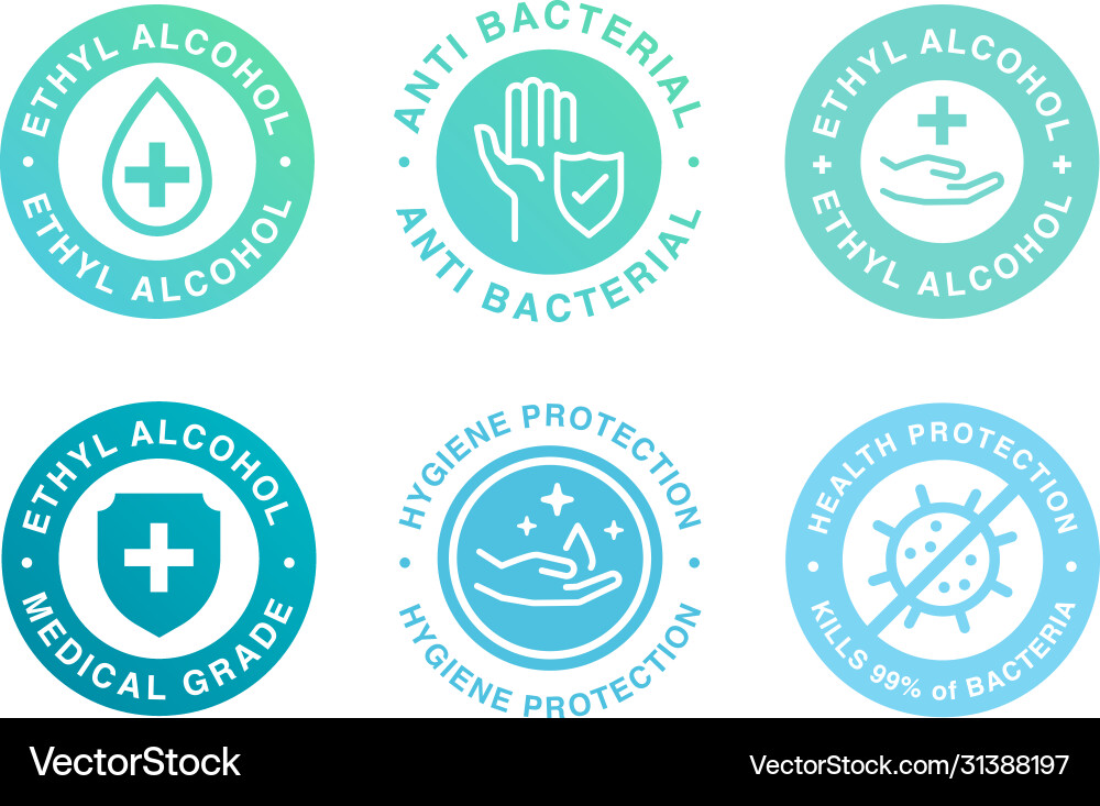 Ethyl alcohol product label Royalty Free Vector Image