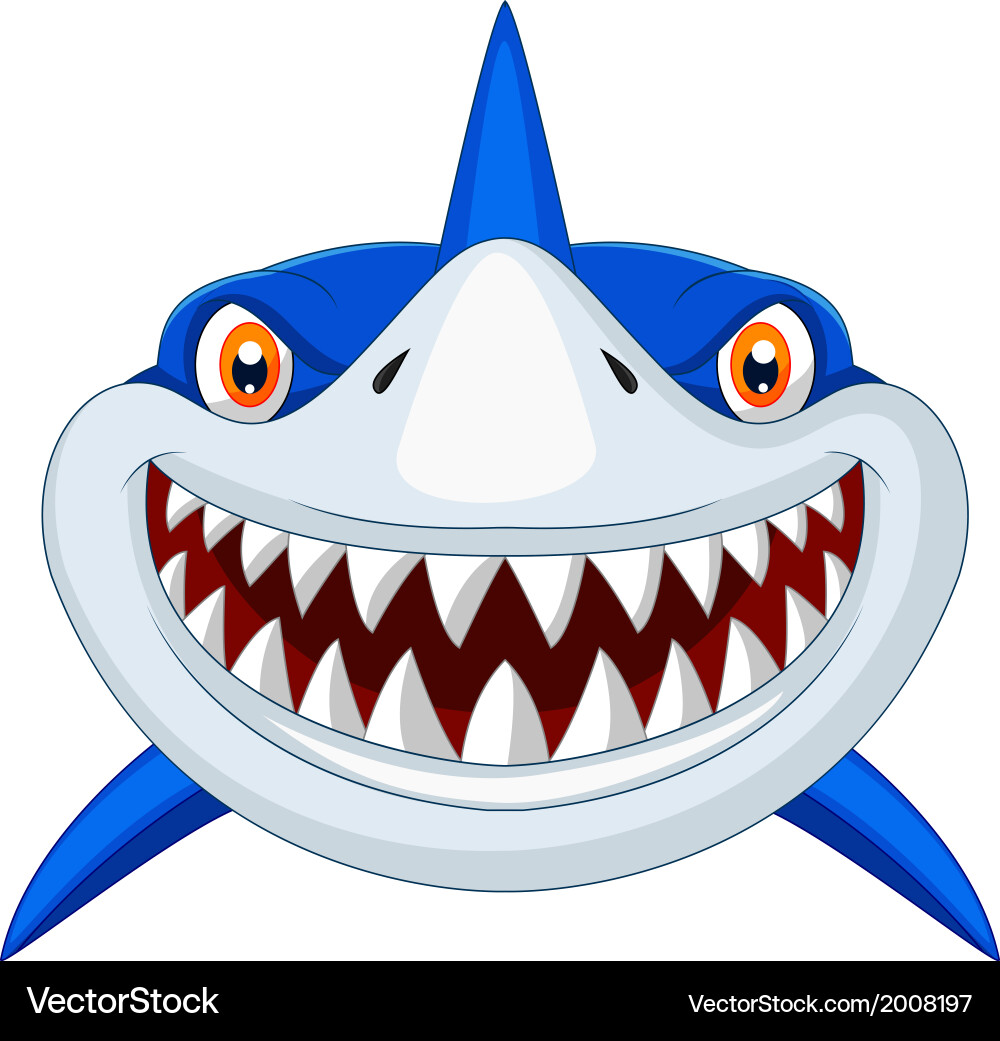 Shark head cartoon Royalty Free Vector Image - VectorStock
