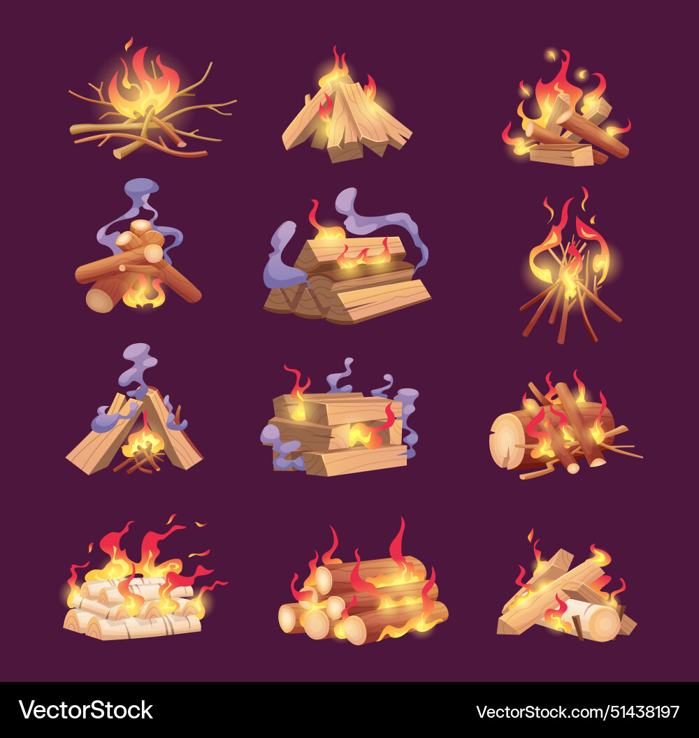 Trunk bonfire bundle tree for burning exact Vector Image