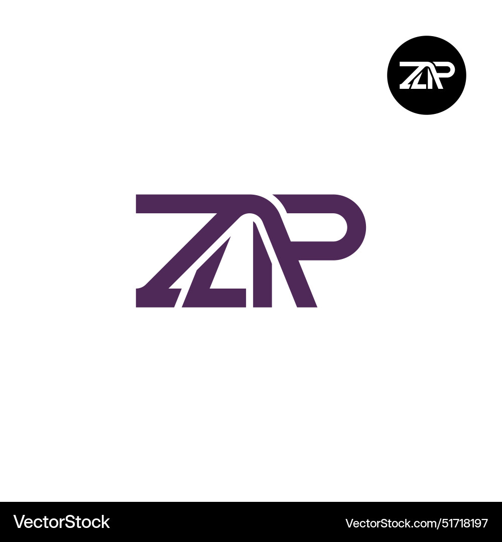 Zap logo letter monogram design Royalty Free Vector Image