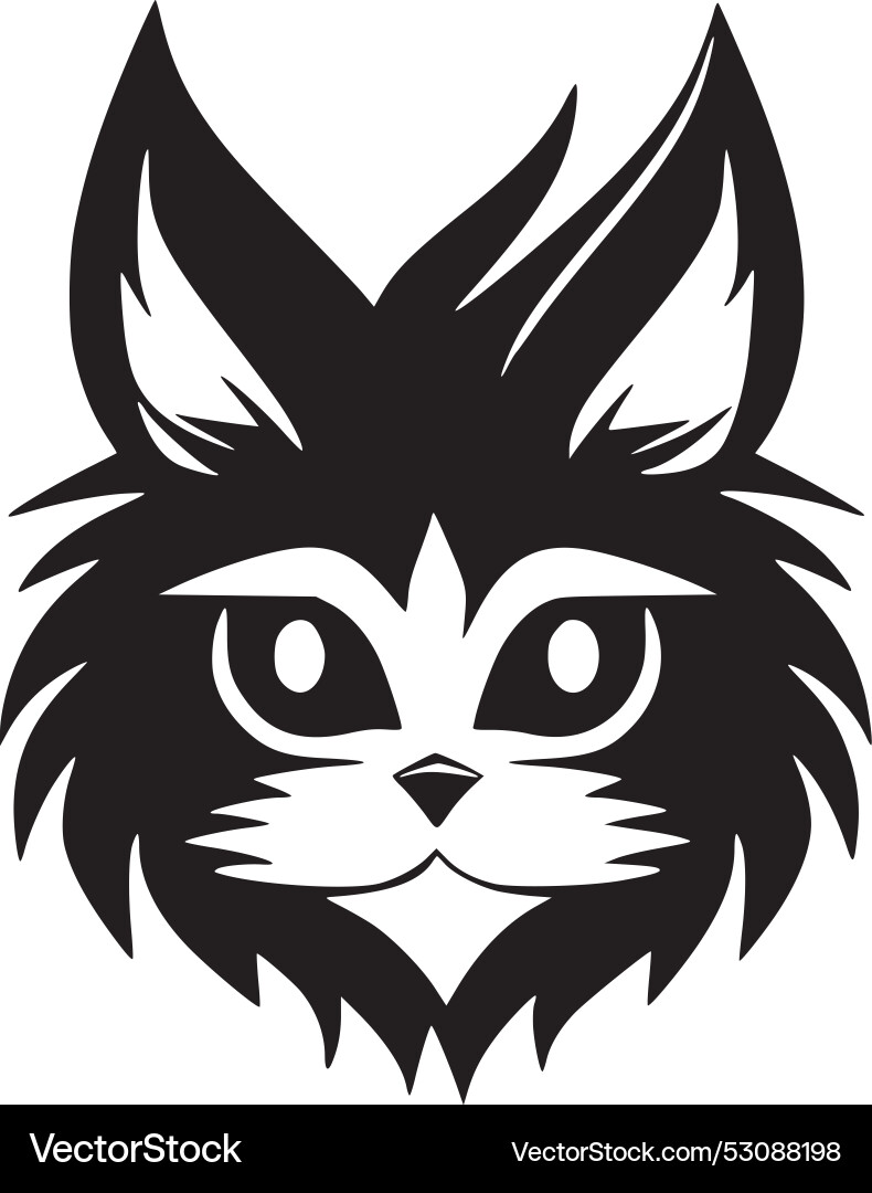 Cat - black and white Royalty Free Vector Image