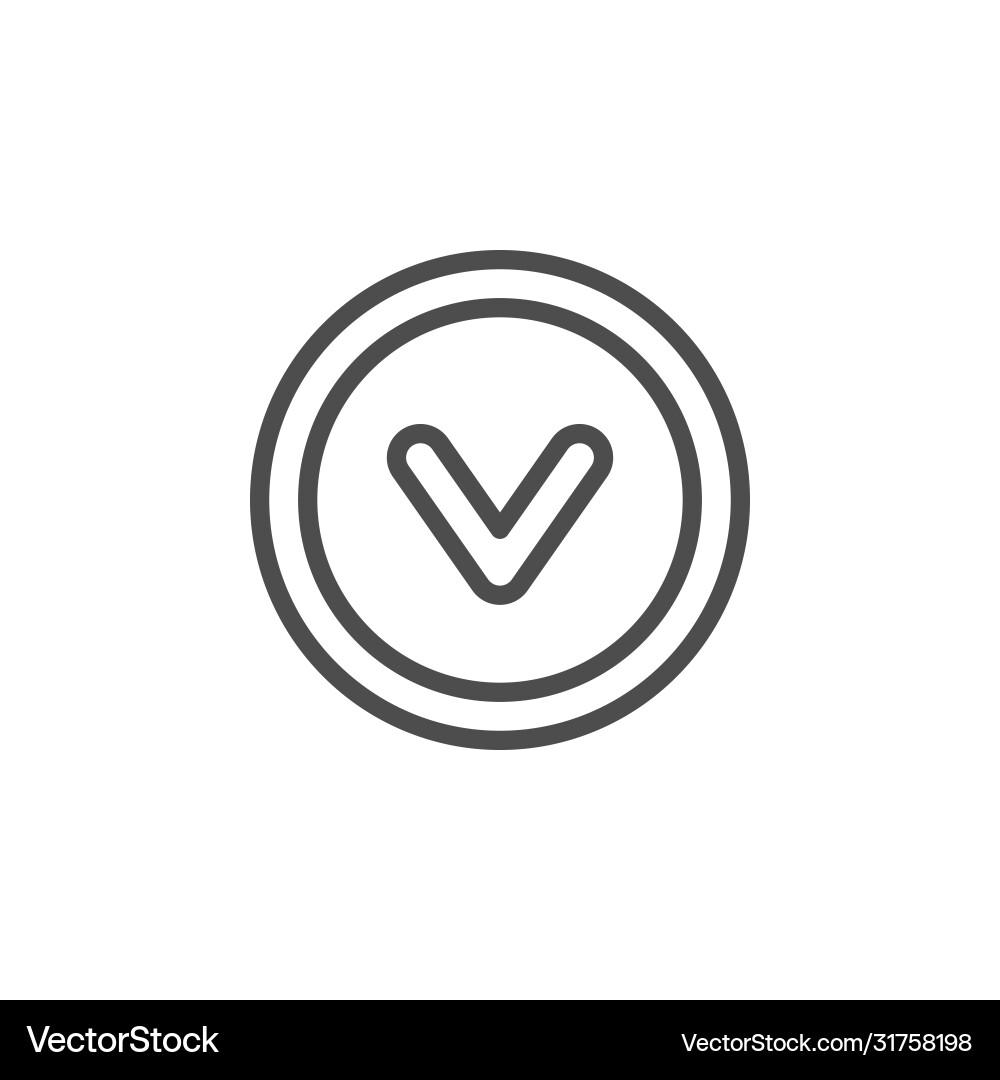 Check mark line outline icon Royalty Free Vector Image