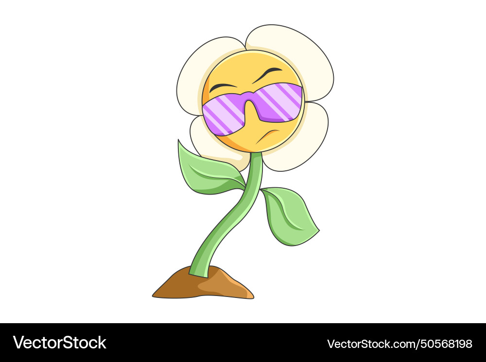 Cute flower character design Royalty Free Vector Image