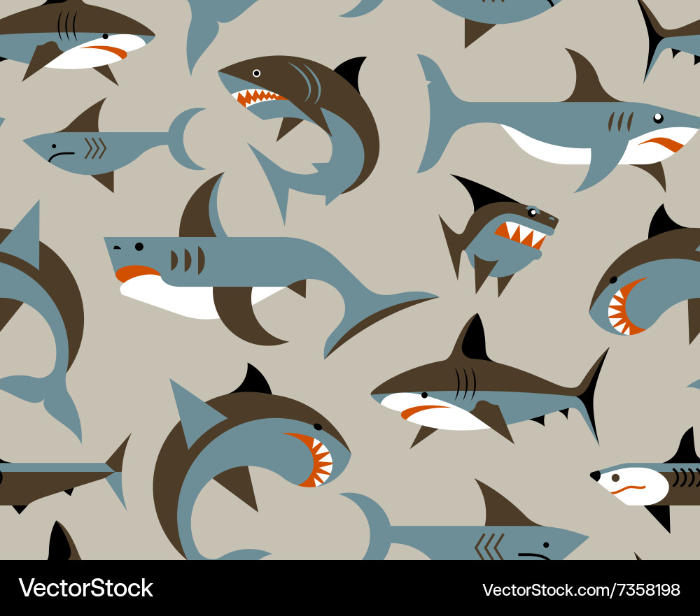 Pattern with sharks Royalty Free Vector Image - VectorStock