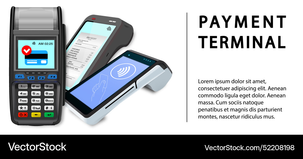 Realistic 3d payment wi-fi machine Royalty Free Vector Image