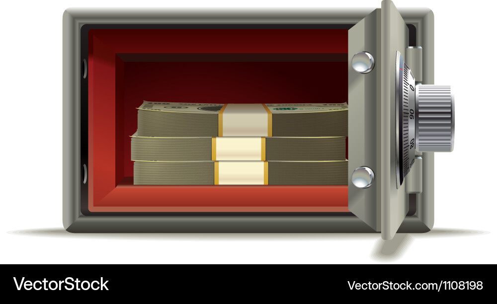 Safe deposit cash Royalty Free Vector Image - VectorStock