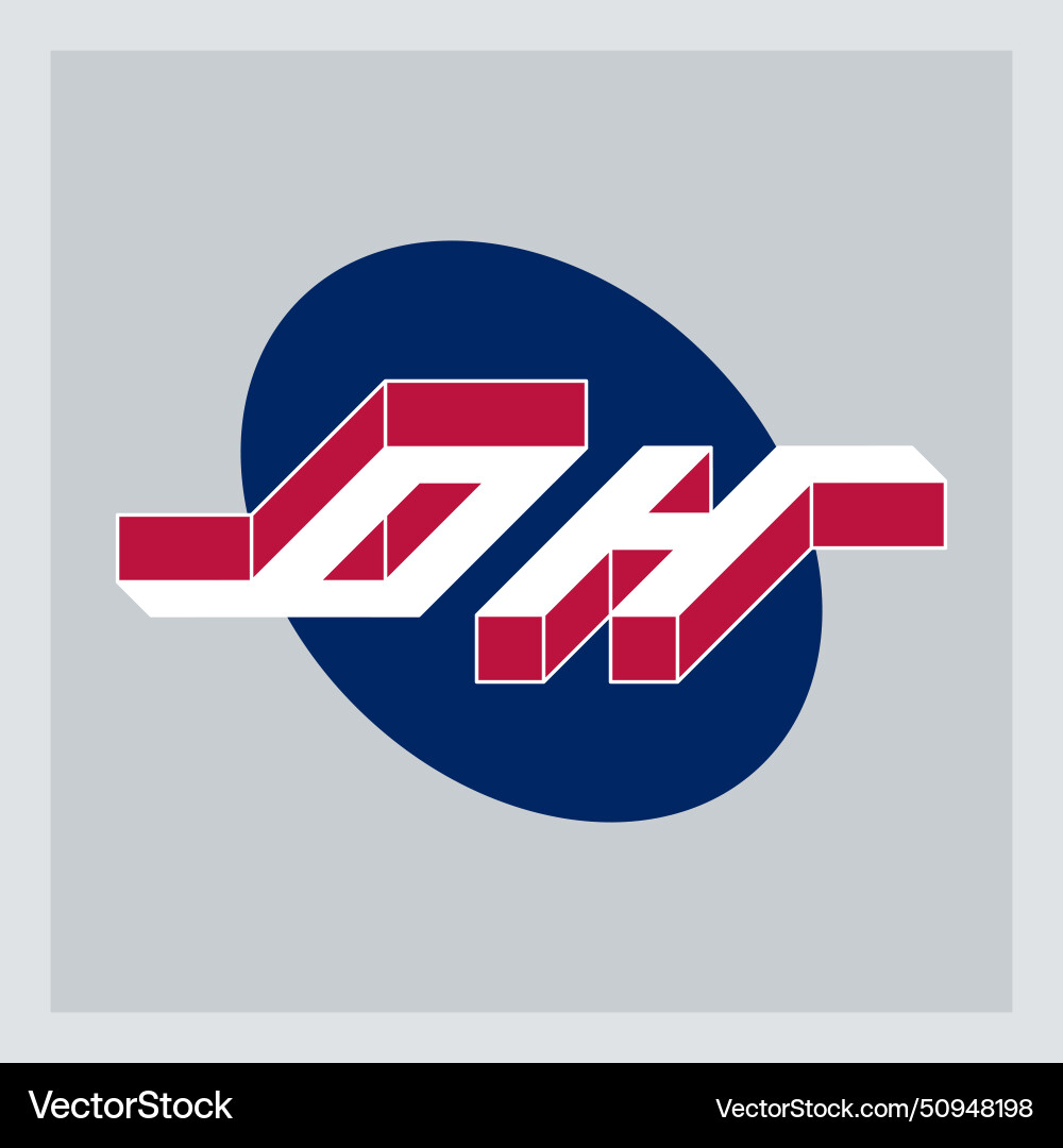 Three-dimension letters oh - 2-letter code Vector Image