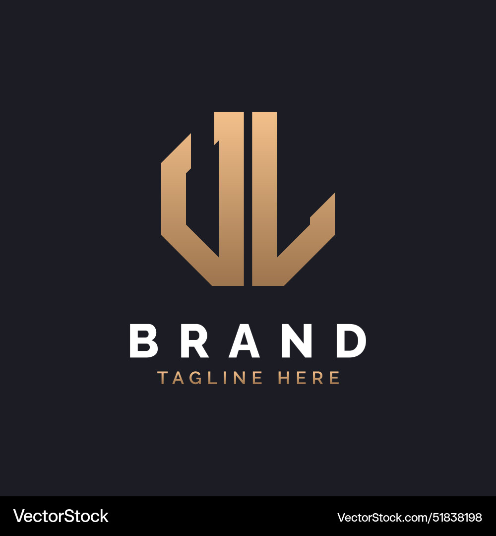 Ul logo design modern minimal elegant and luxury – Royalty-Free Vector ...