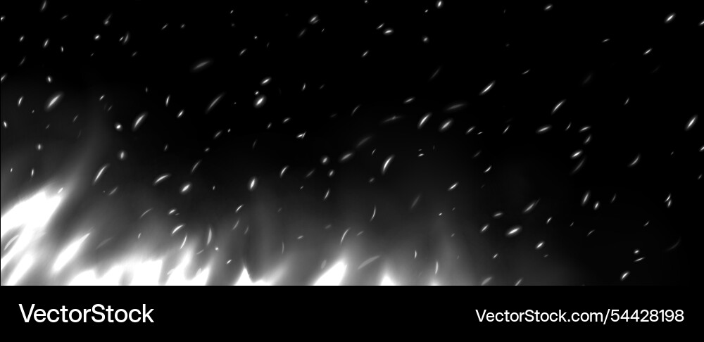 White flame with sparks fire with flying cinder Vector Image